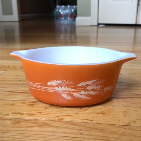 Pyrex | Kitchen | Pyrex 75 Ml Orange Wheat Pattern Bowl | Poshmark
